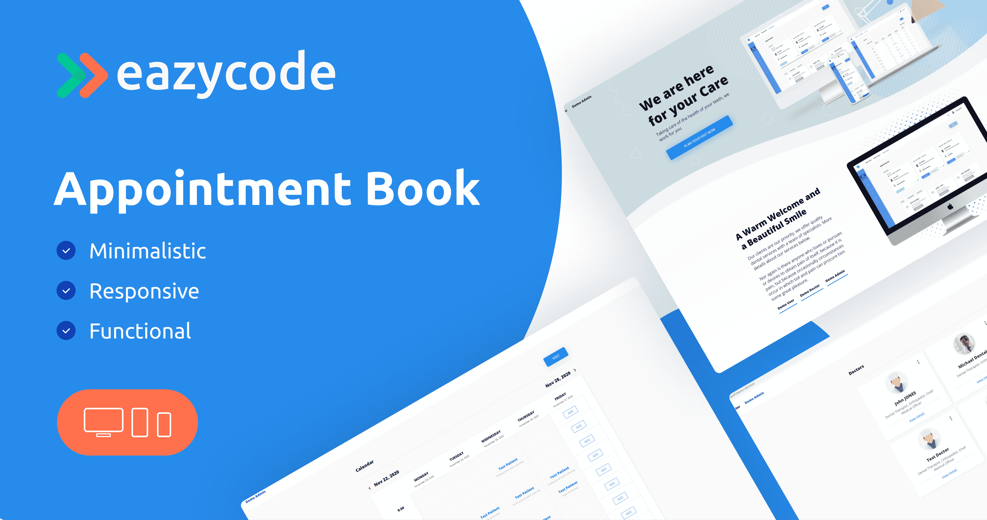 Ez Doc - Appointments Book template - NoCode Bubble.io Template by EazyCode - NoCode Agency
